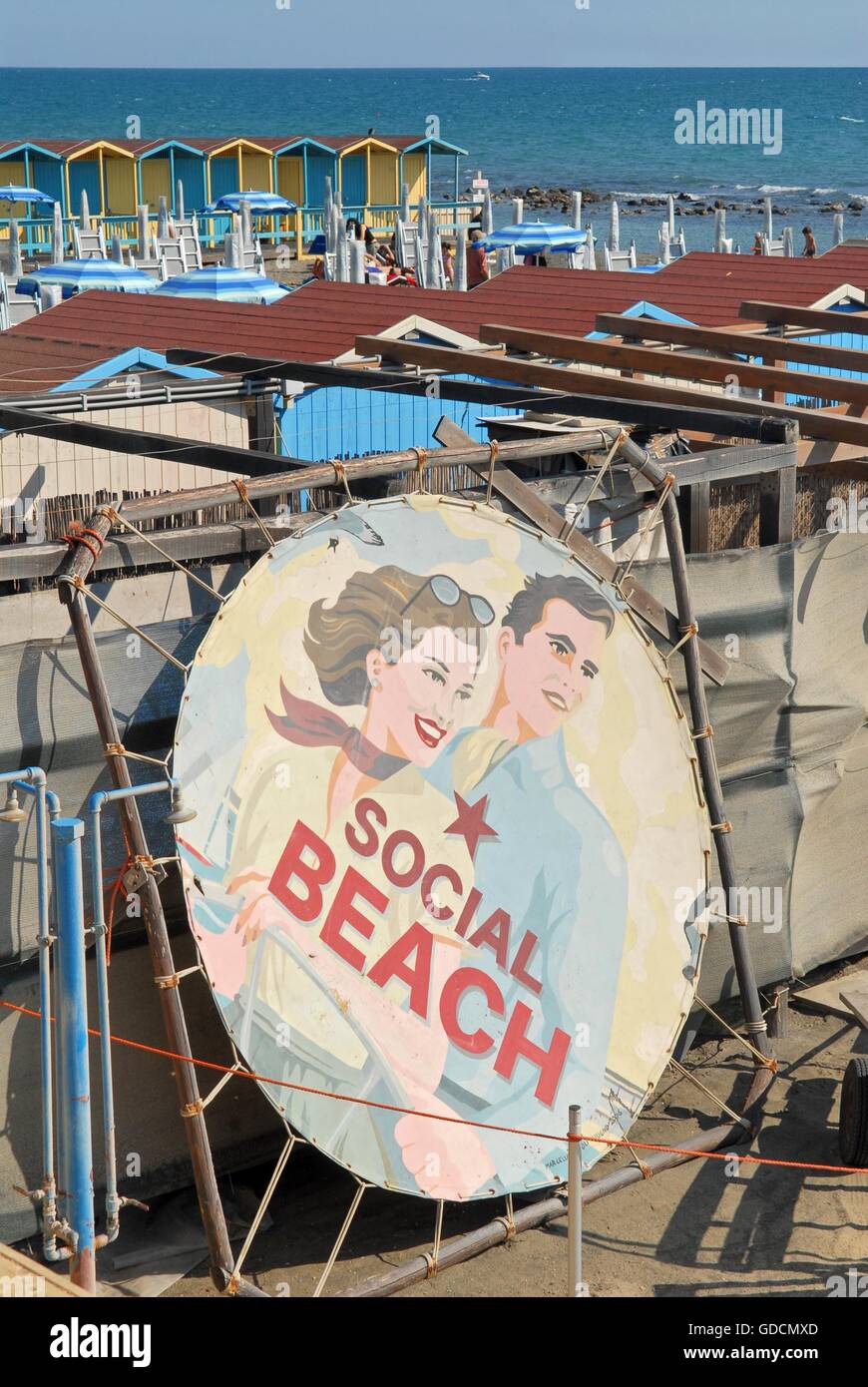 waterfront of Ostia Lido, the beach of Rome town (Italy Stock Photo - Alamy