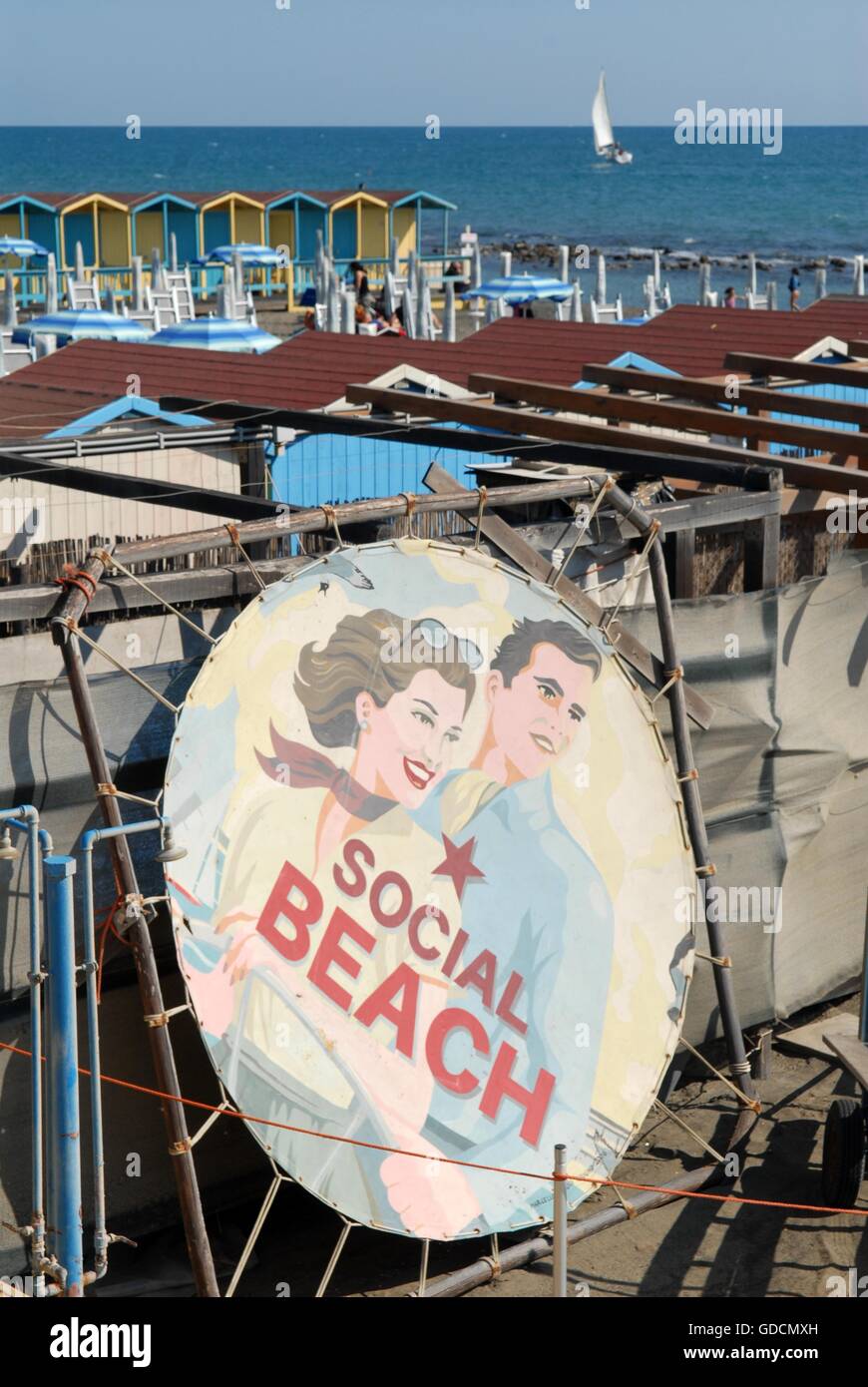 waterfront of Ostia Lido, the beach of Rome town (Italy Stock Photo - Alamy