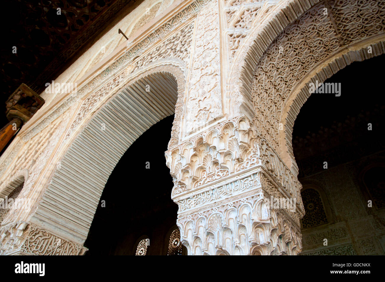 Arabesque Column of Generalife Palace in the Alhambra - Granada - Spain ...