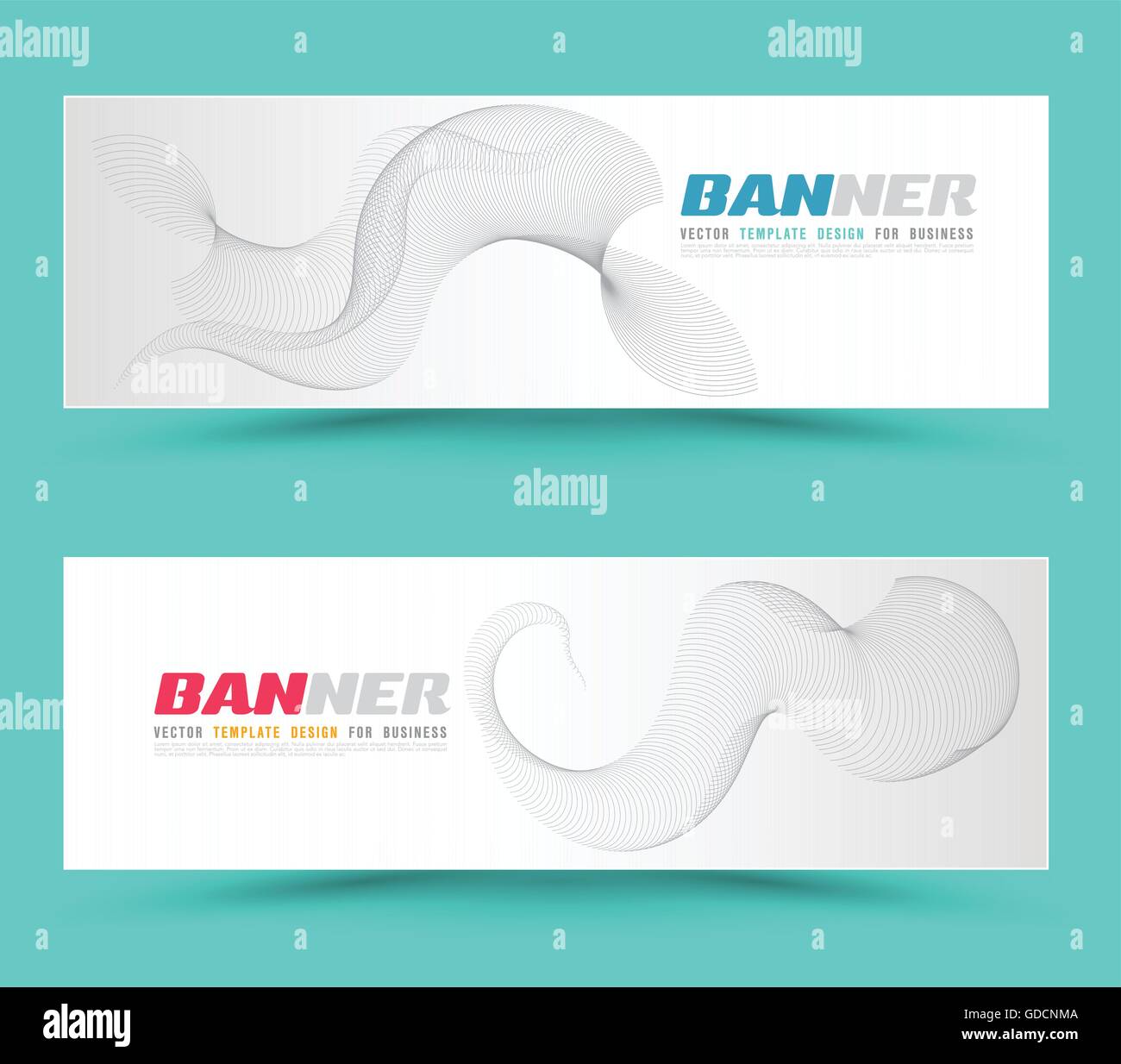 Set of banner templates. Bright modern abstract lines design on blue ...