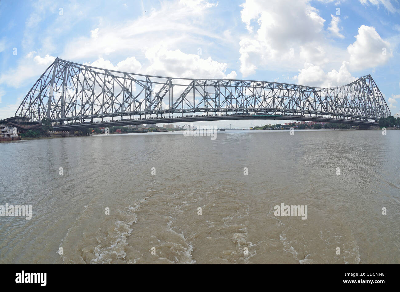 Howrah Bridge over Hooghly river, Kolkata, West Bengal, India Stock ...