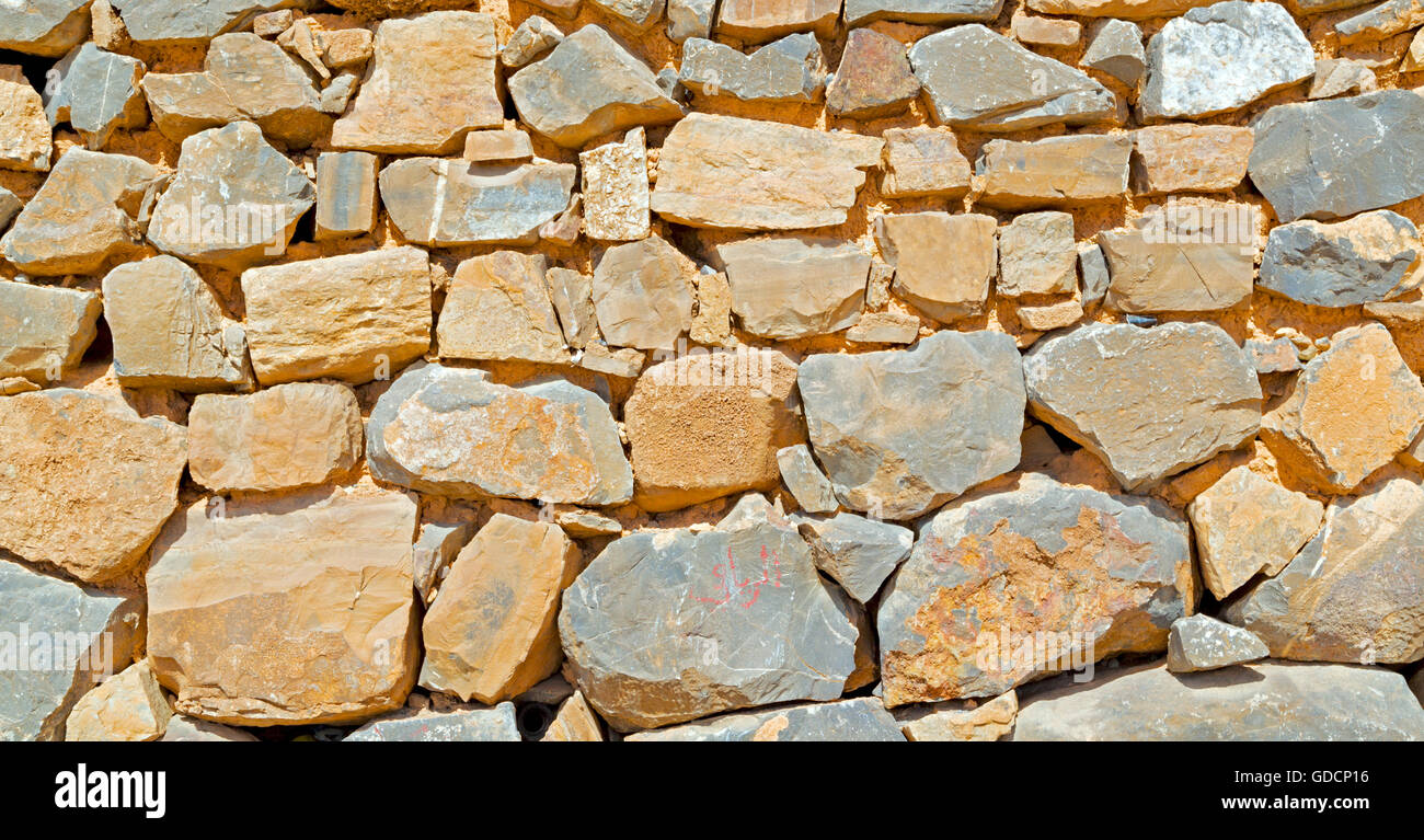 near house and block building abstract background in oman the old wall ...
