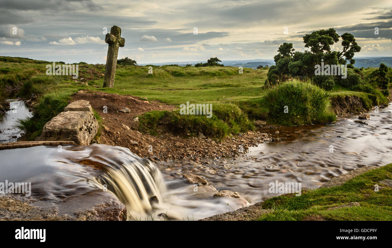 Windy Post Dartmoor Stock Photo - Alamy