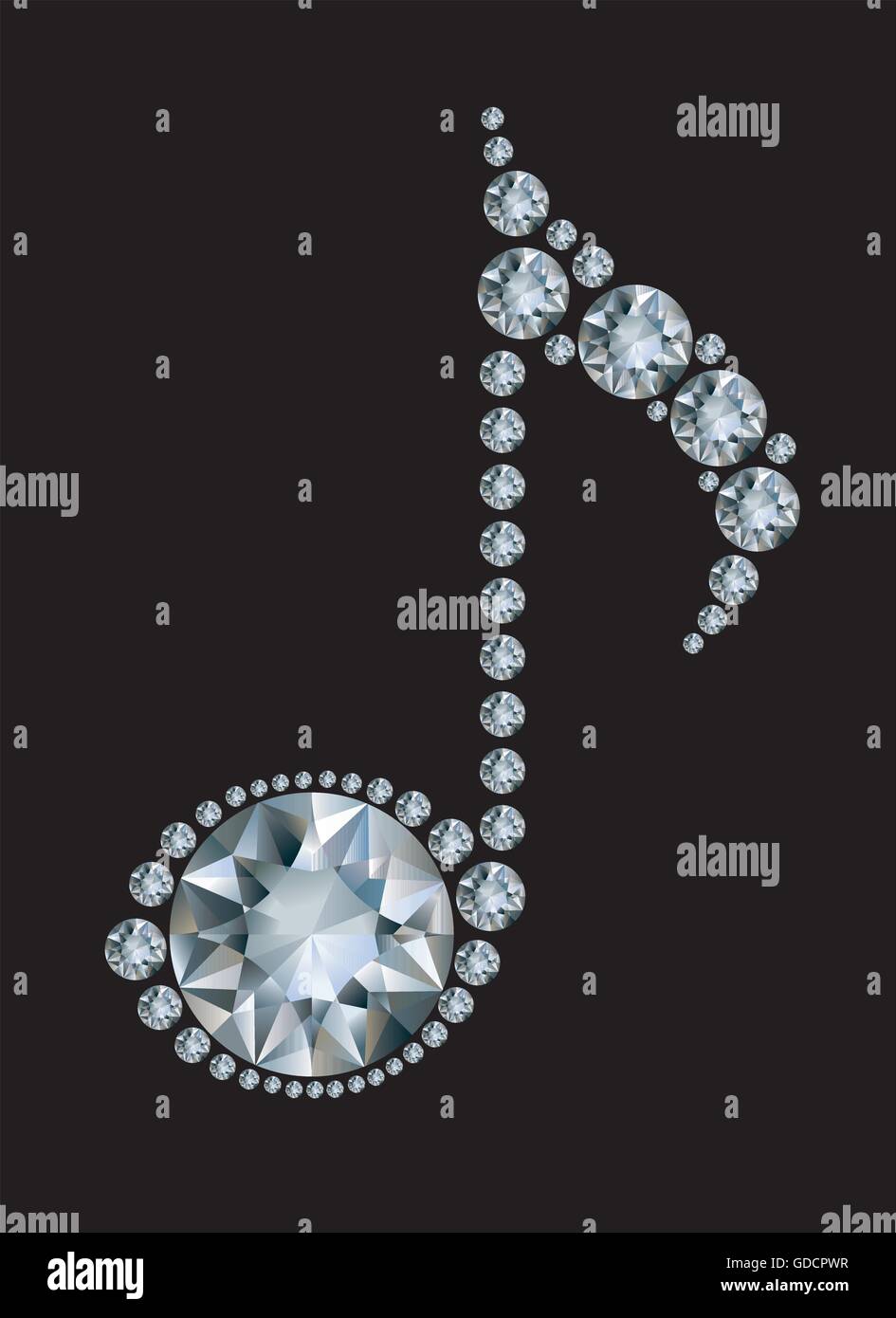 Diamond Music Note Stock Vector Image & Art - Alamy