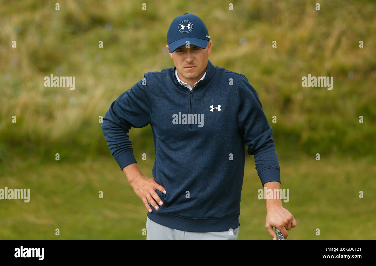 USA's Jordan Spieth looks dejected on the 8th during day two of The ...