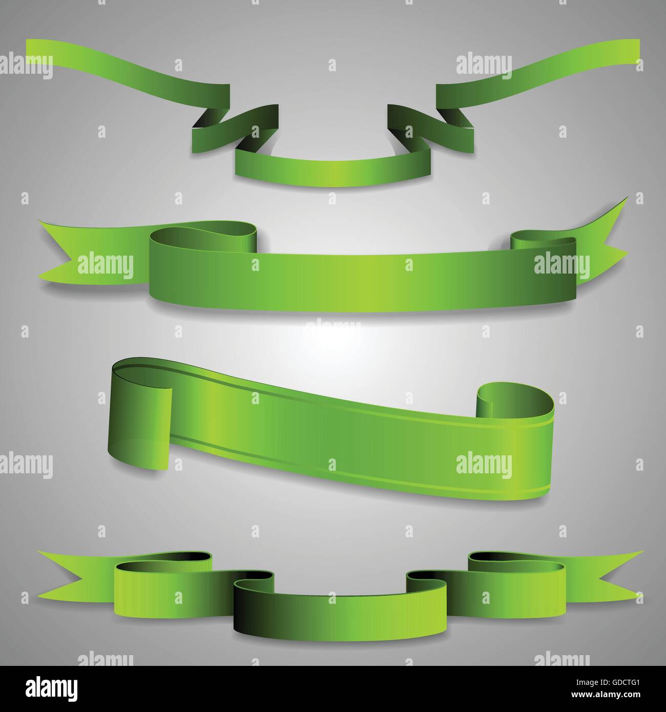 Set of Green Ribbon Designs Stock Vector Image & Art - Alamy