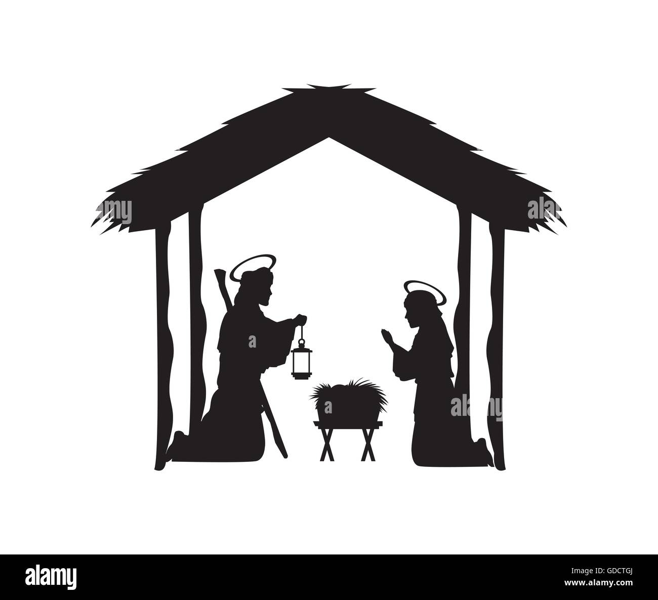 Joseph, maria and jesus icon. Merry Christmas design. Vector gra Stock ...