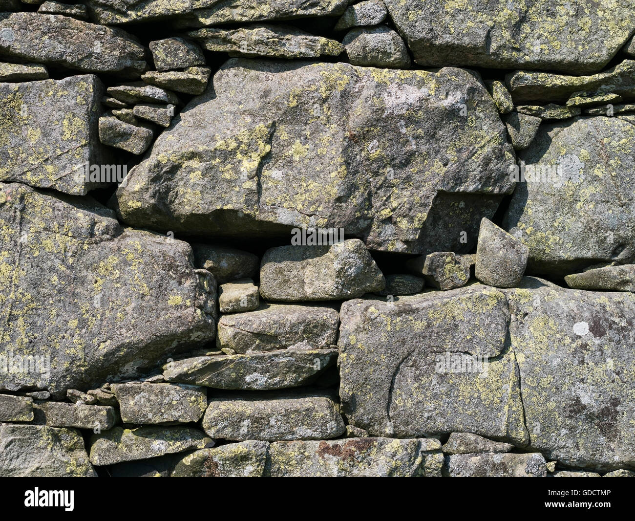 Stone wall at Edin's Hall Broch an iron age fort in the Scottish ...