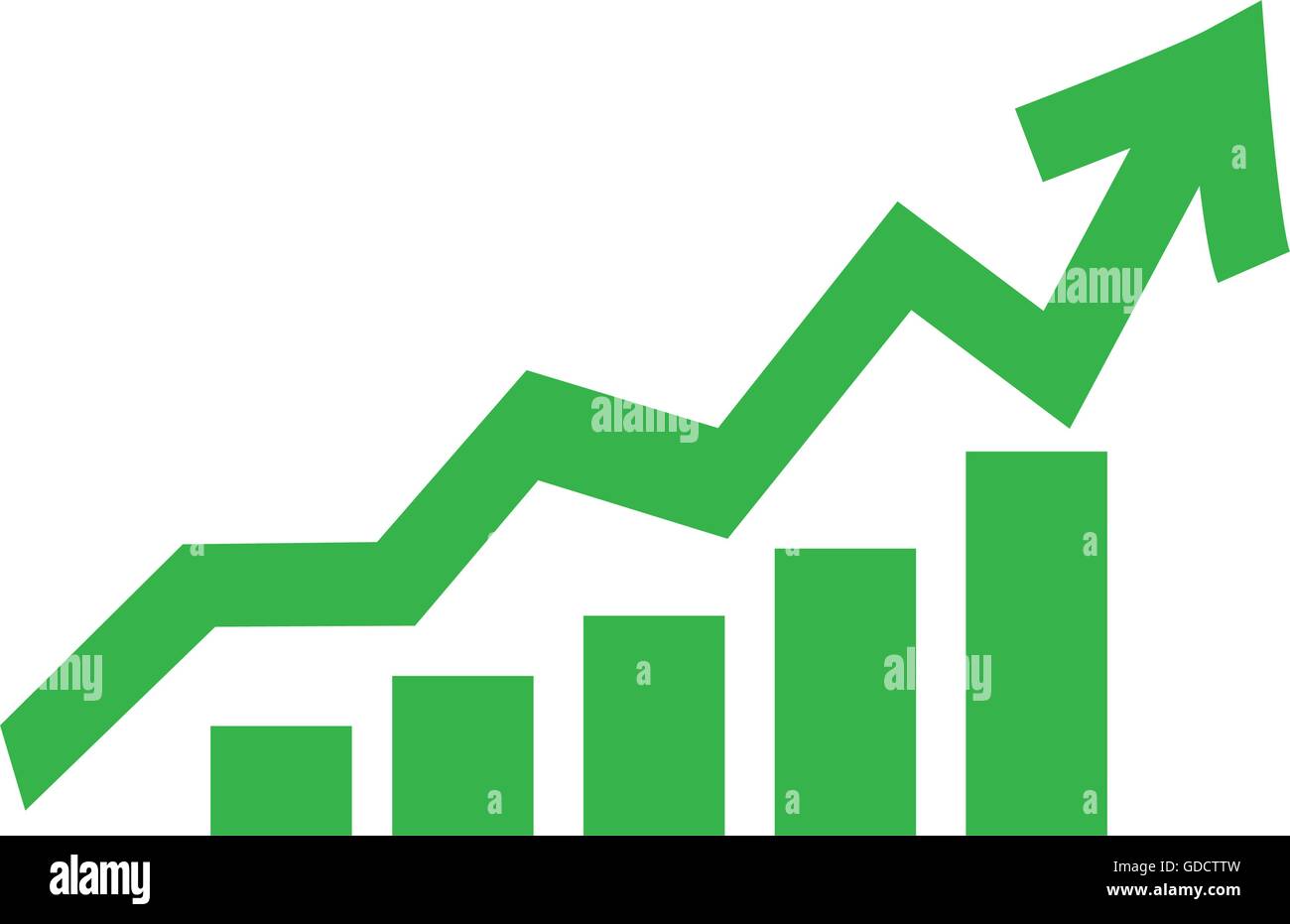 bar graph with arrow icon Stock Vector Image & Art - Alamy