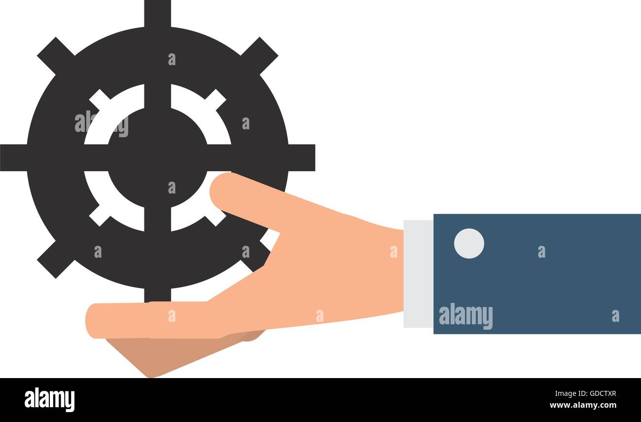 hand holding gear icon Stock Vector Image & Art - Alamy