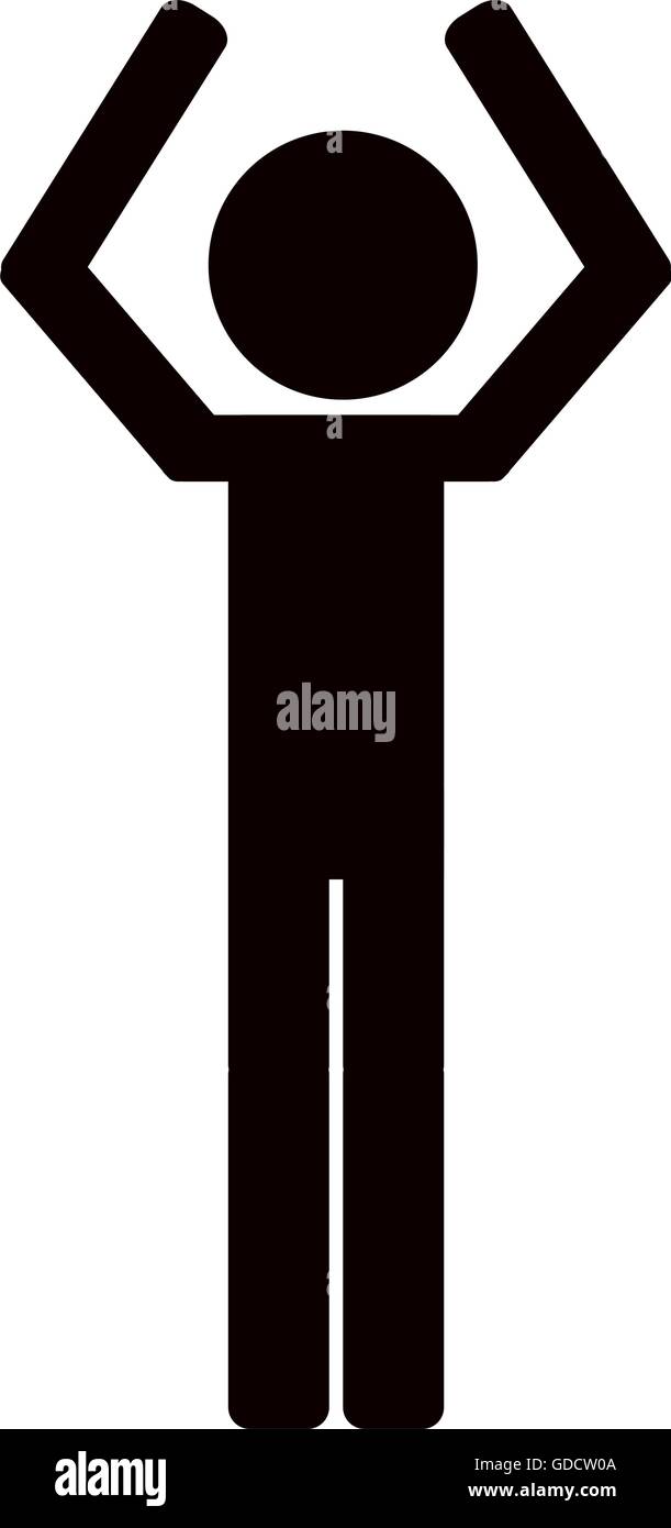 person with arms up pictogram icon Stock Vector Image & Art - Alamy