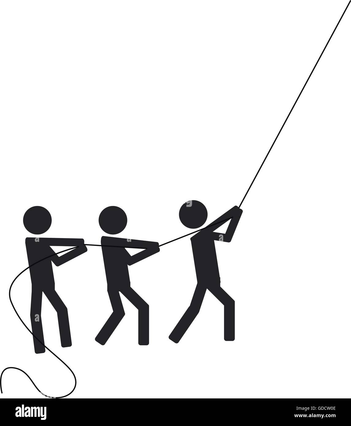 people pictogram pulling cord icon Stock Vector Image & Art - Alamy