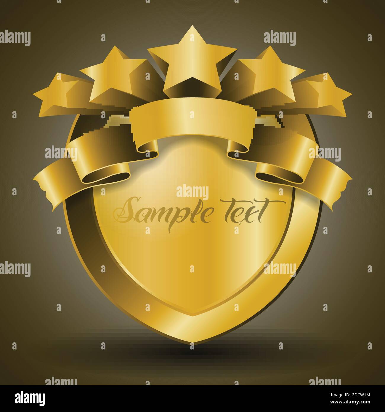 Round gold badge stars Stock Vector Images - Alamy