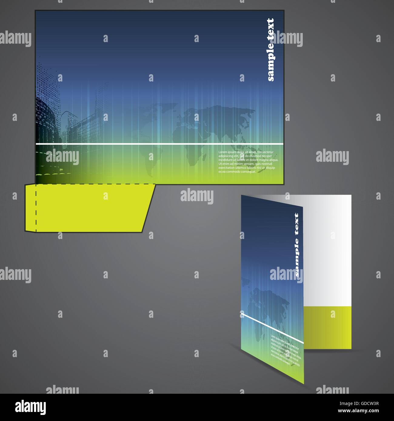 Corporate folder with die cut design Stock Vector Image & Art - Alamy