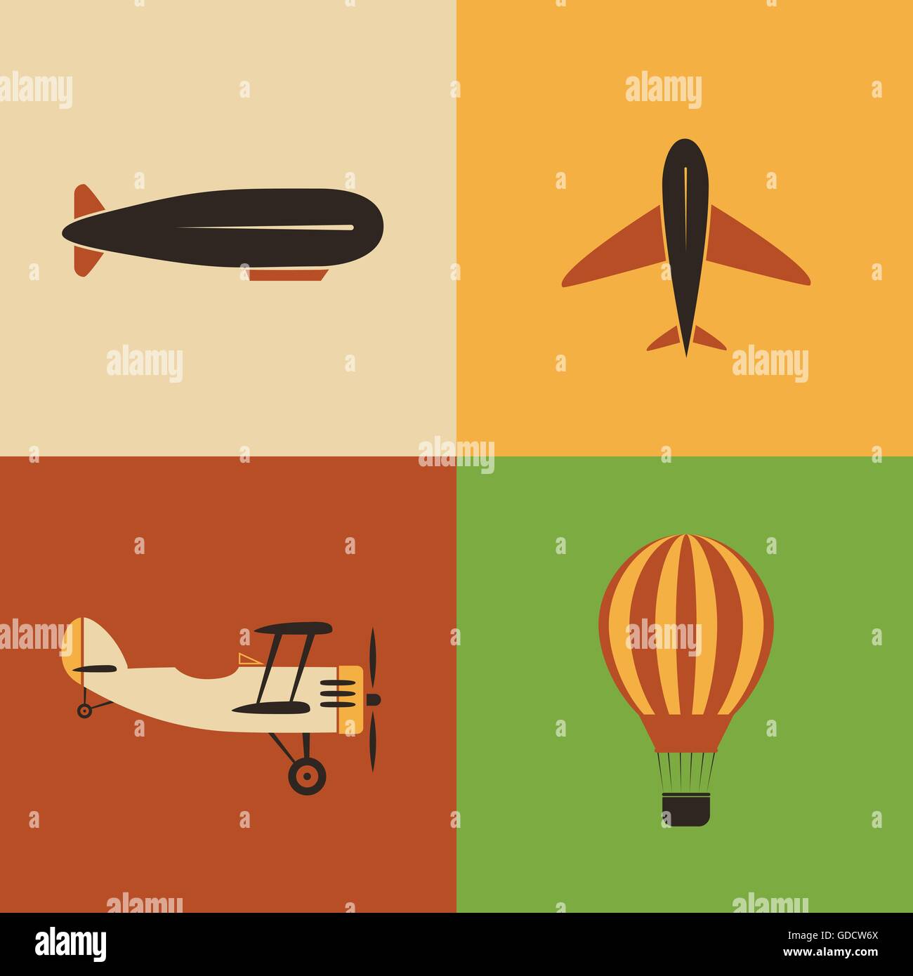Retro Aircraft Icon Designs Stock Vector Image & Art - Alamy