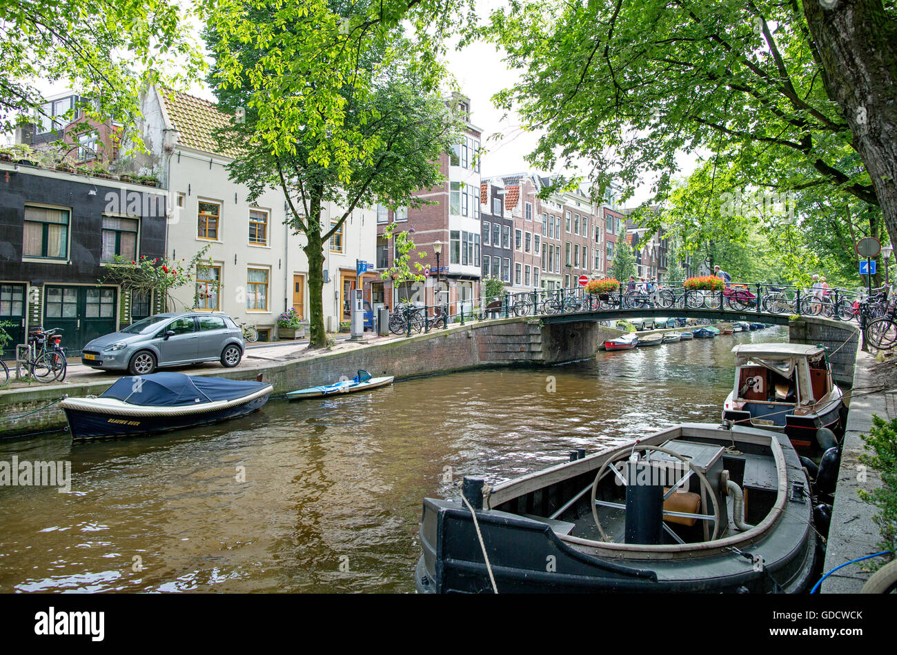 Canal Scenes Amsterdam Holland Stock Photo - Alamy