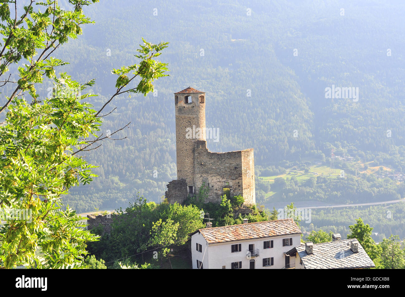 Ancient castle, Val d'Aosta, Italy Stock Photo - Alamy
