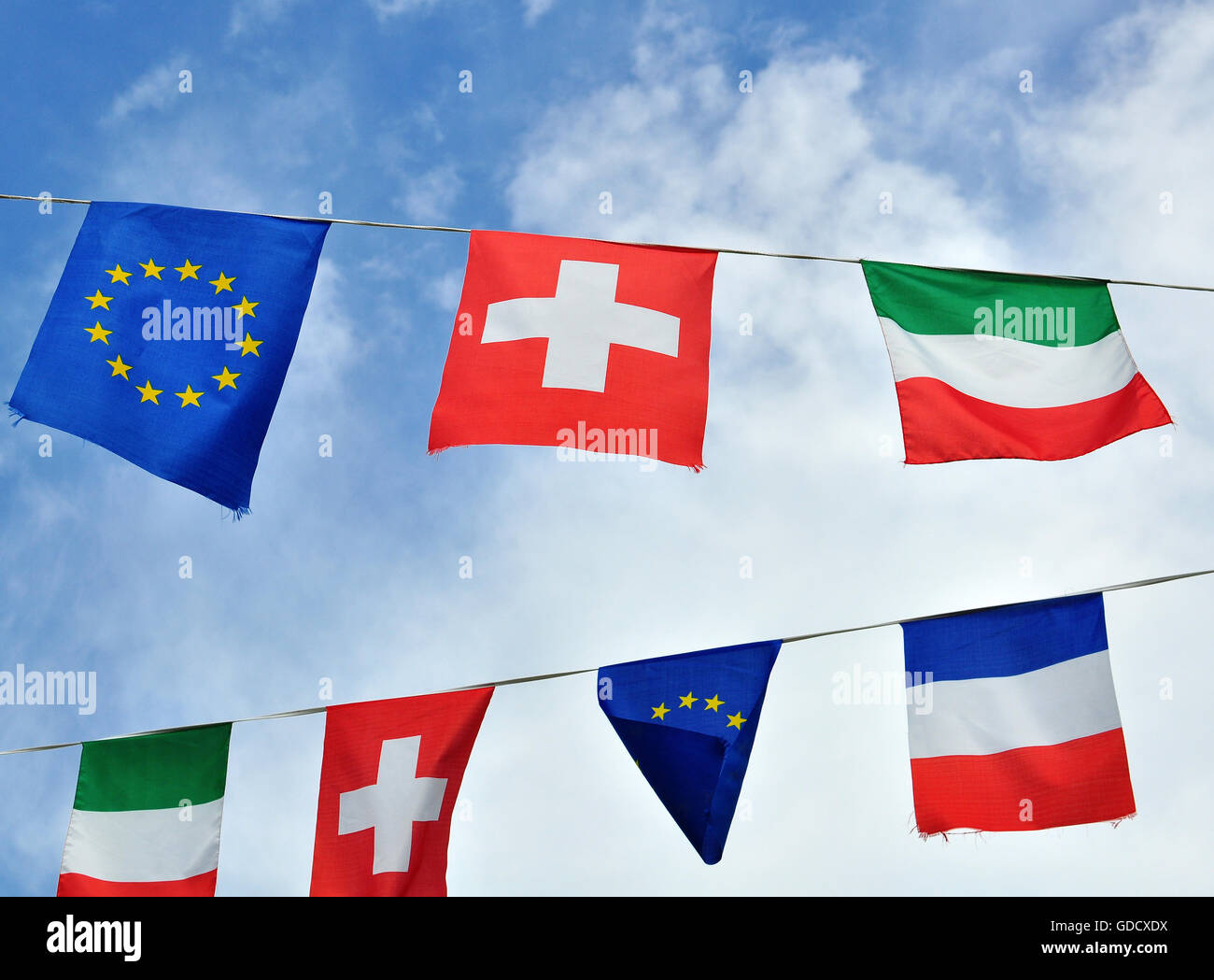 European flags in the sky Stock Photo - Alamy