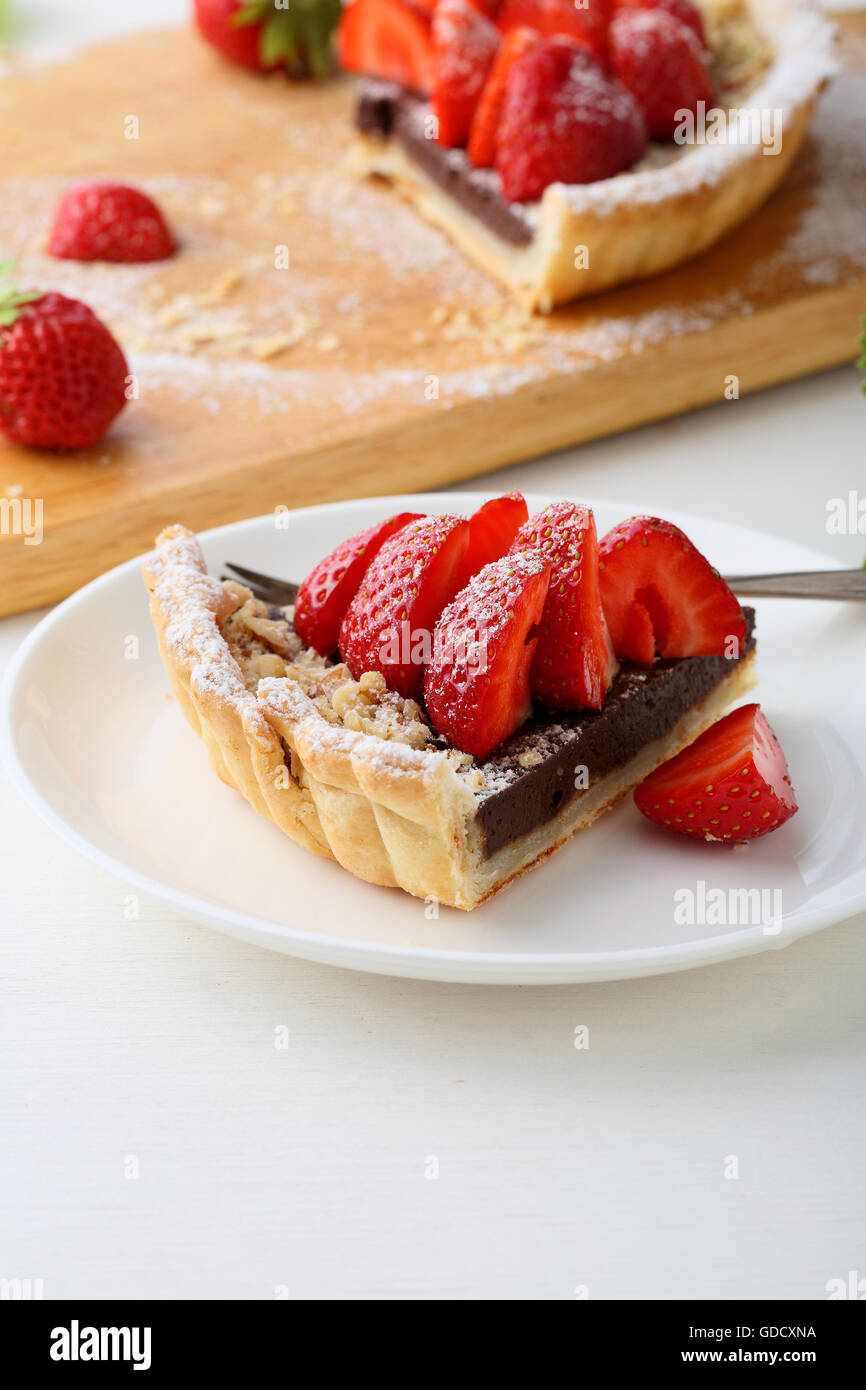 piece of strawberries pie, food close-up Stock Photo - Alamy
