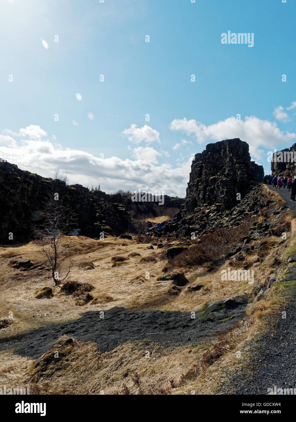 Almannagja fault line in the mid-atlantic ridge north american plate ...