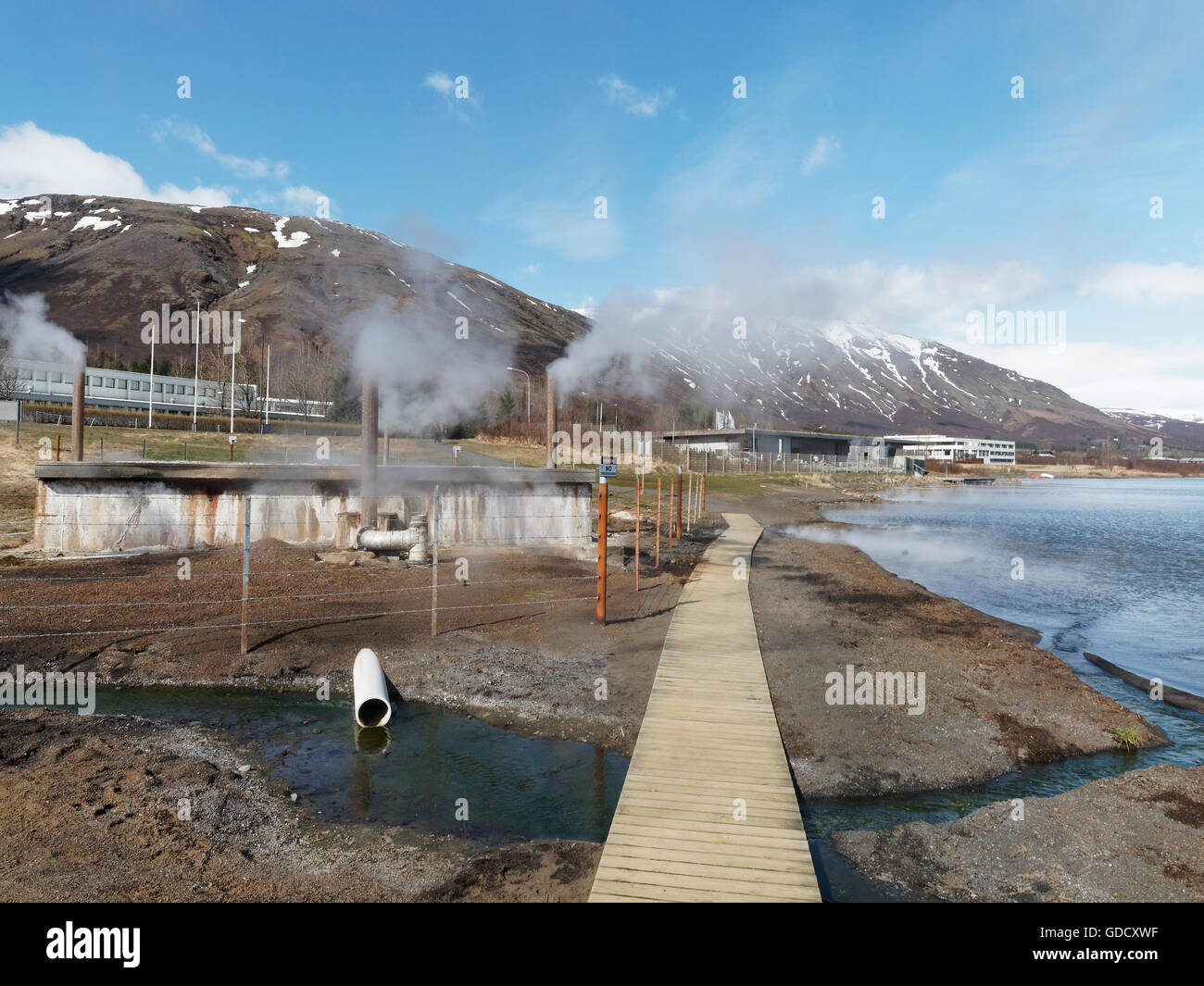 Fontana natural spring spa, Iceland Stock Photo - Alamy