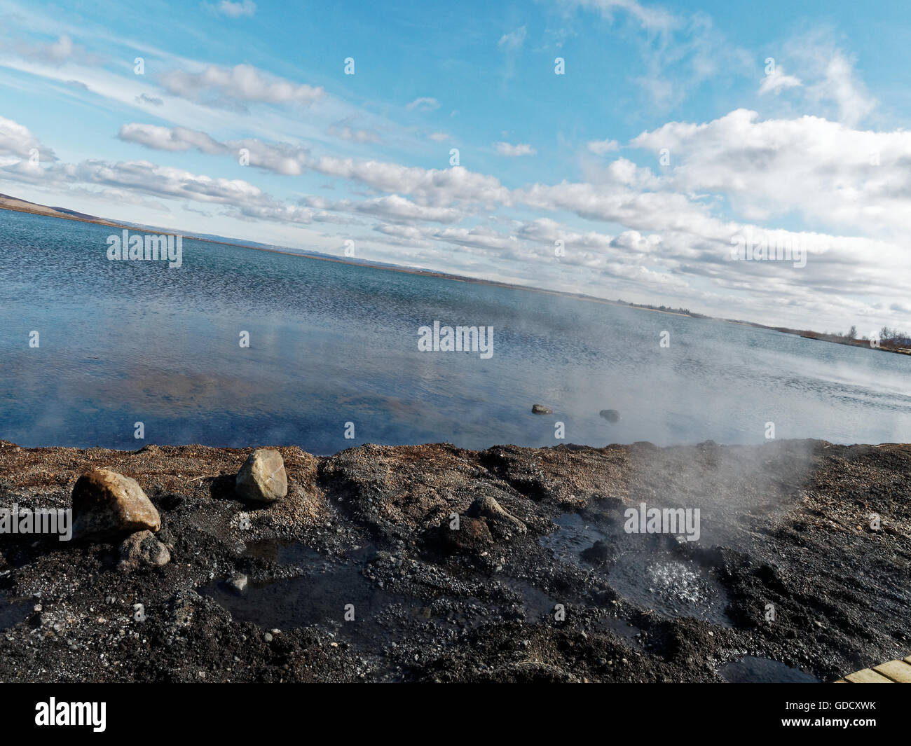 Fontana natural spring spa, Iceland Stock Photo - Alamy