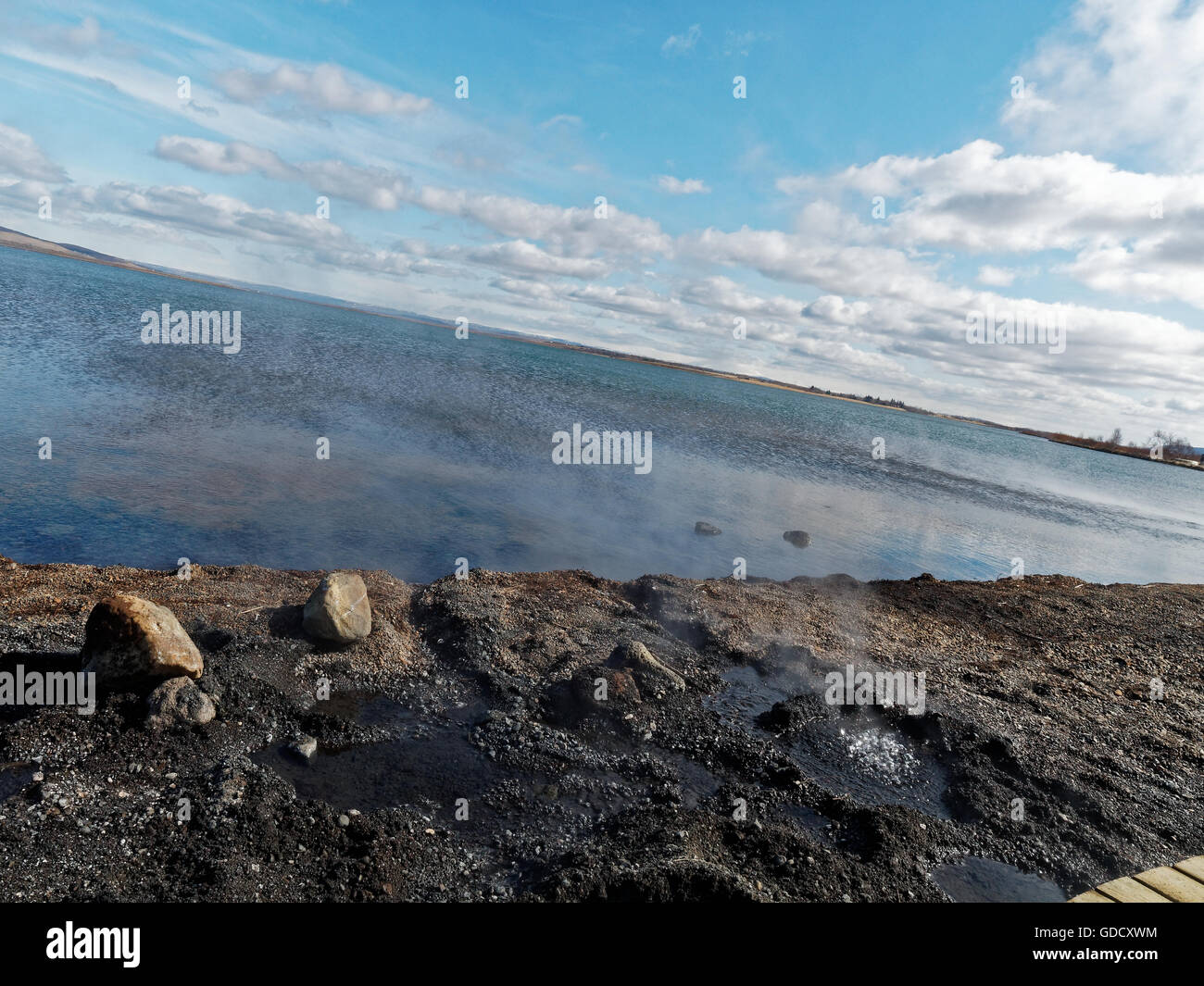 Fontana natural spring spa, Iceland Stock Photo - Alamy
