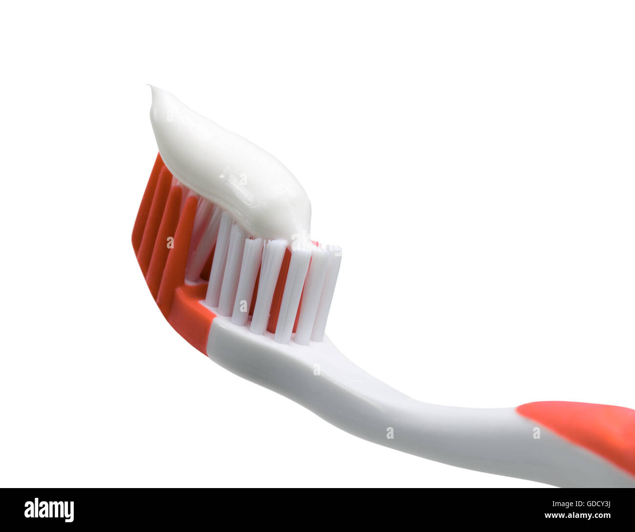 Toothbrush with toothpaste. Isolated on white background Stock Photo ...