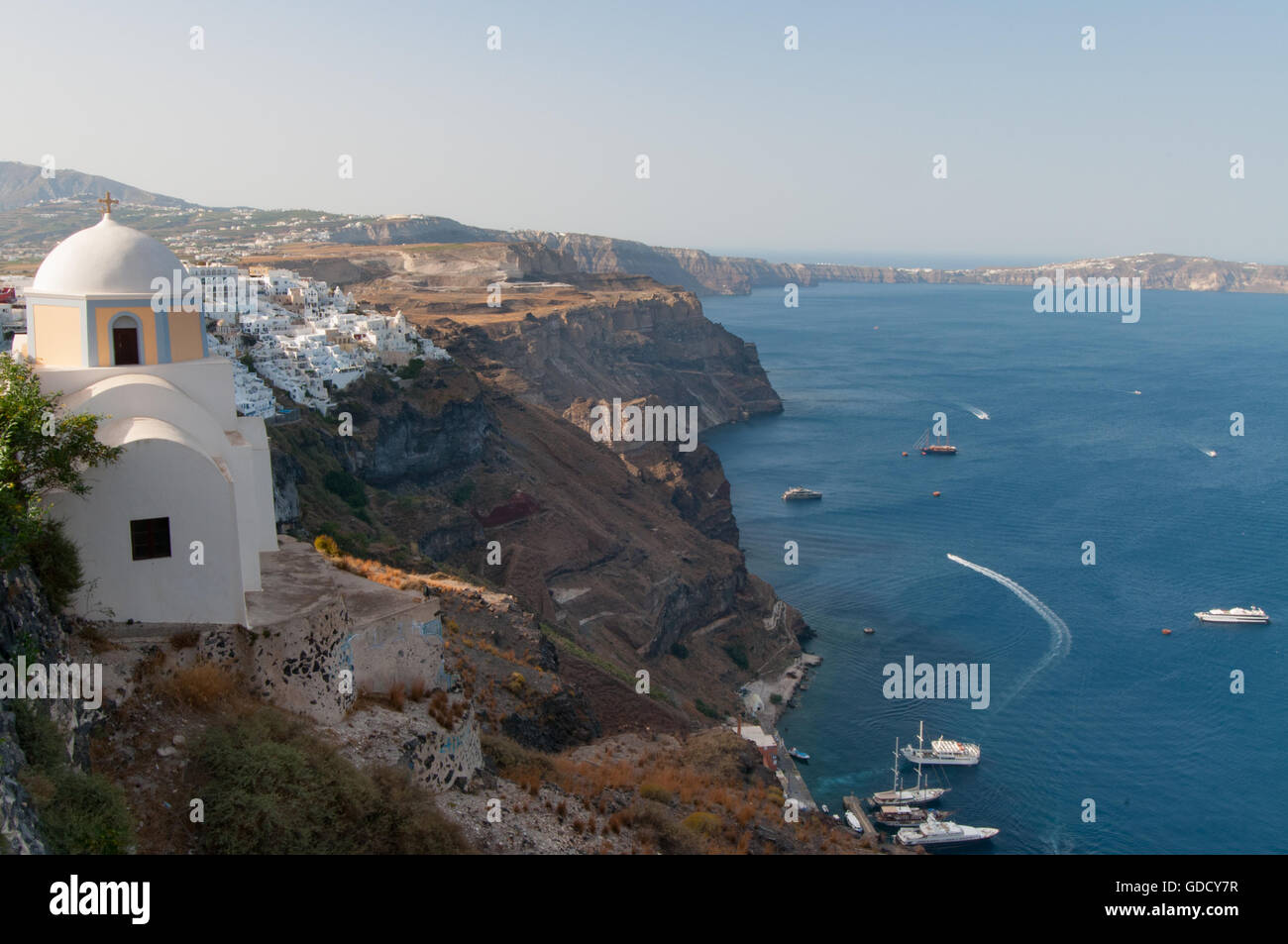 Fira overlooking Caldera, Santorini Greece Stock Photo - Alamy