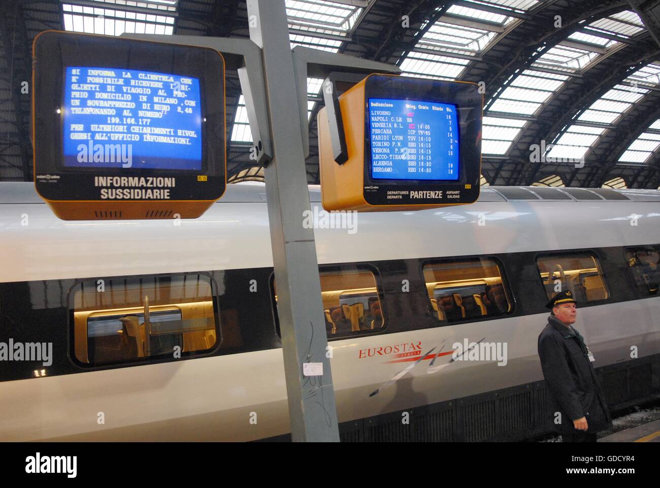 Trenitalia, Eurostar high speed train in Milan Central Station (Italy ...