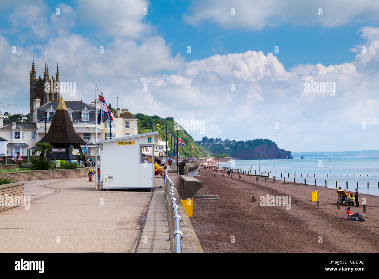 Teignmouth beach and town, Devon, England Stock Photo - Alamy