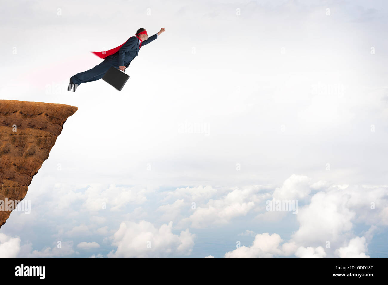 Success concept superhero flying sky hi-res stock photography and ...
