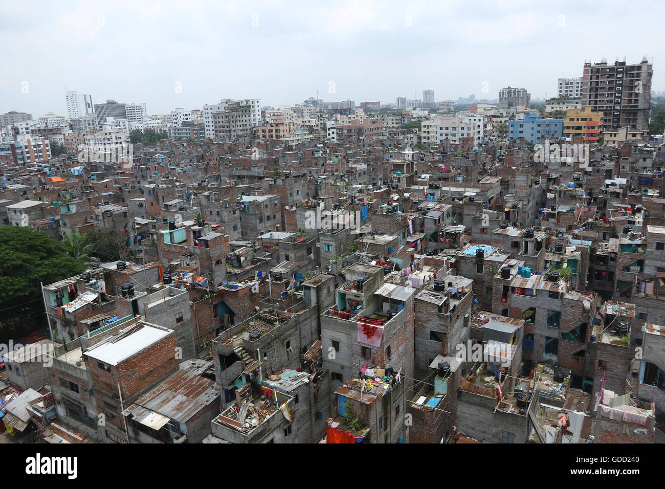 Highly populated Dhaka city crammed with unplanned buildings like that ...