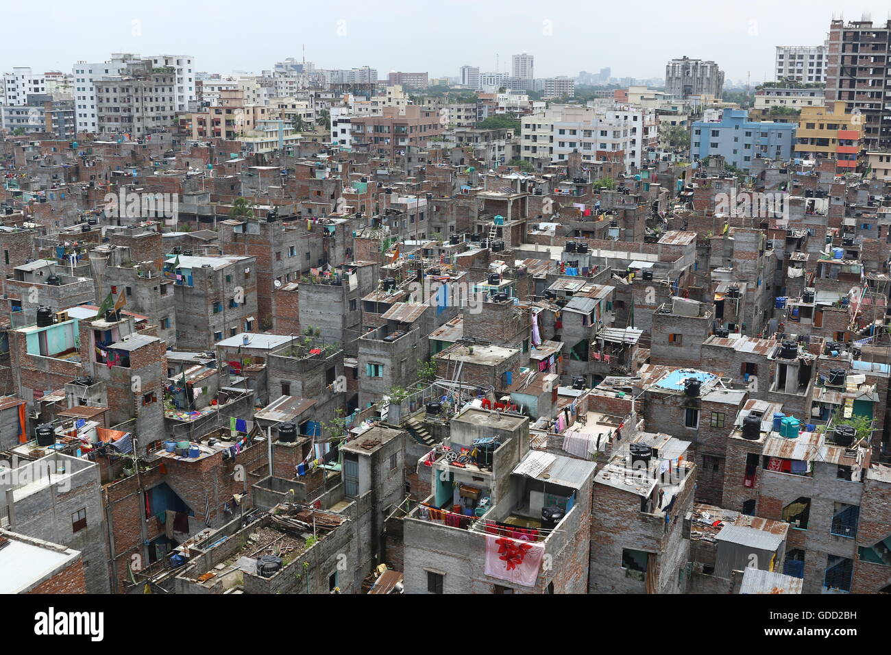 Highly populated Dhaka city crammed with unplanned buildings like that ...