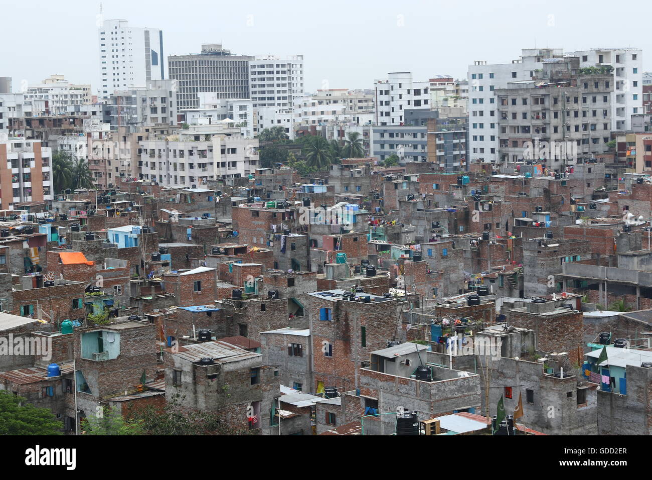 Highly populated Dhaka city crammed with unplanned buildings like that ...