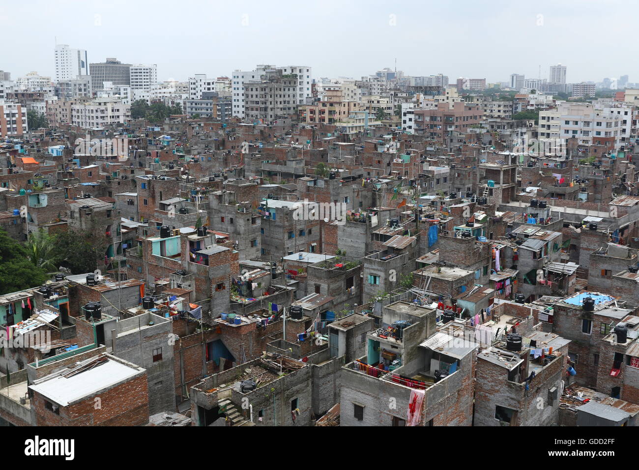 Highly populated Dhaka city crammed with unplanned buildings like that ...