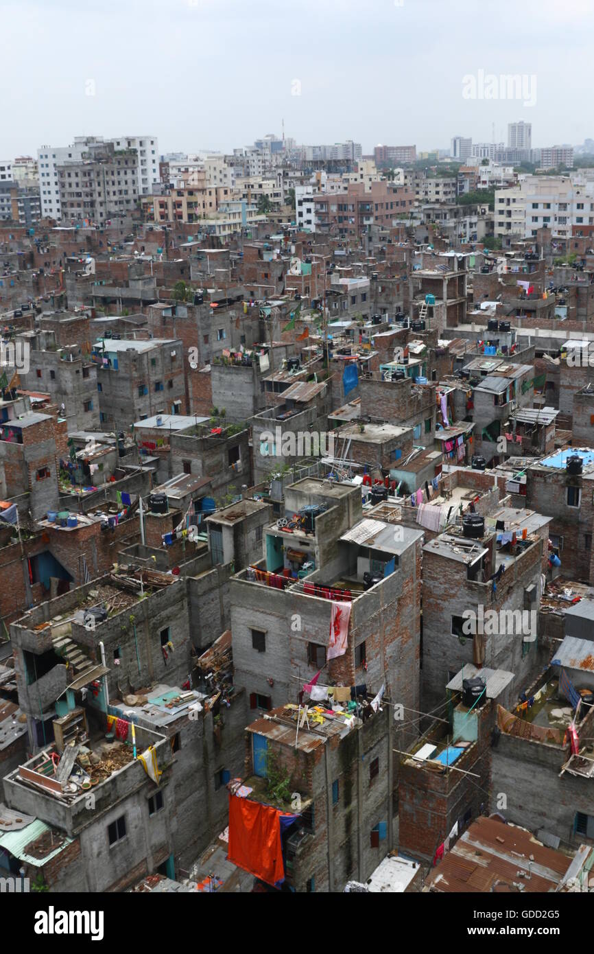 Highly populated Dhaka city crammed with unplanned buildings like that ...