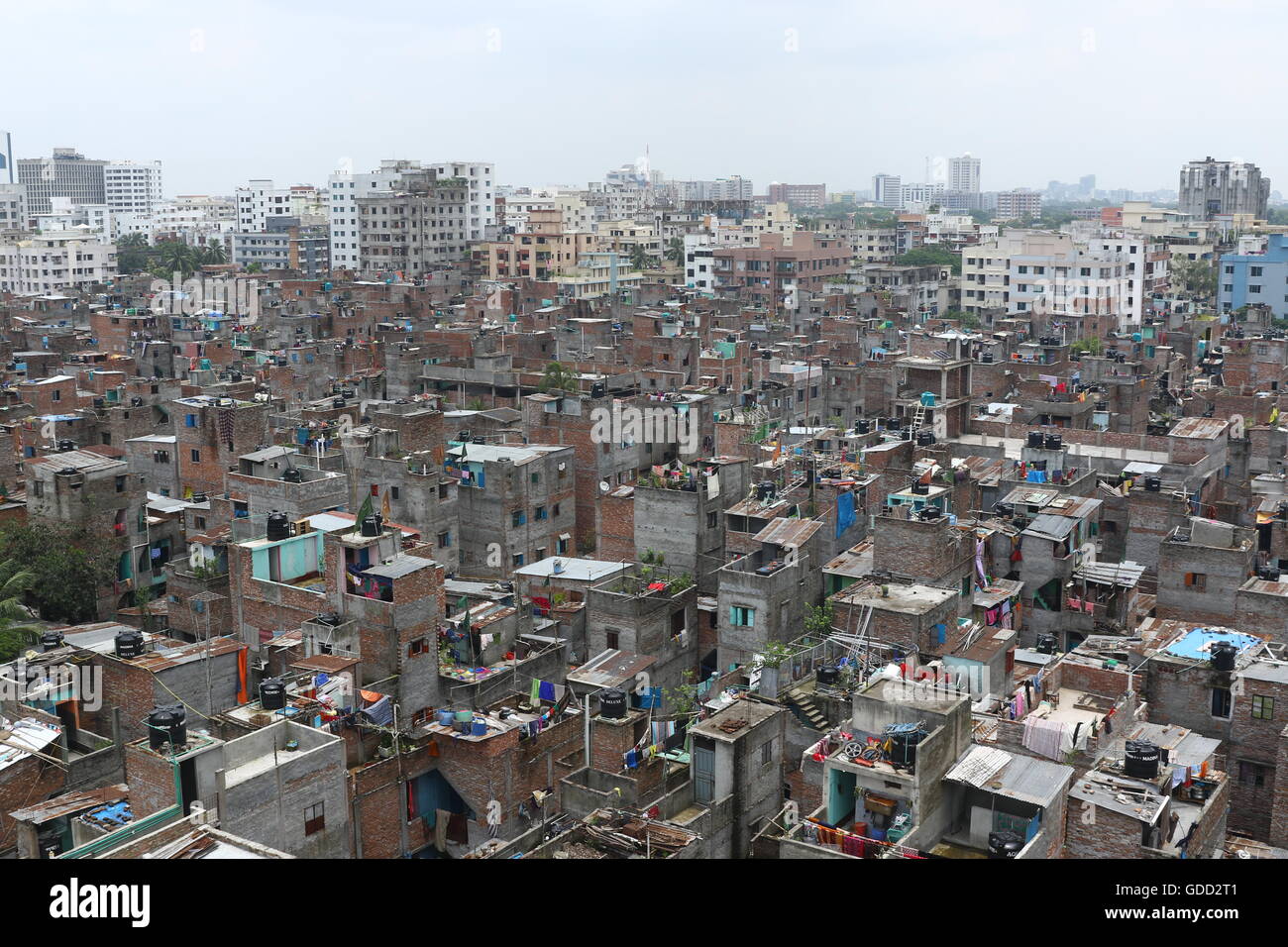 Highly populated Dhaka city crammed with unplanned buildings like that ...