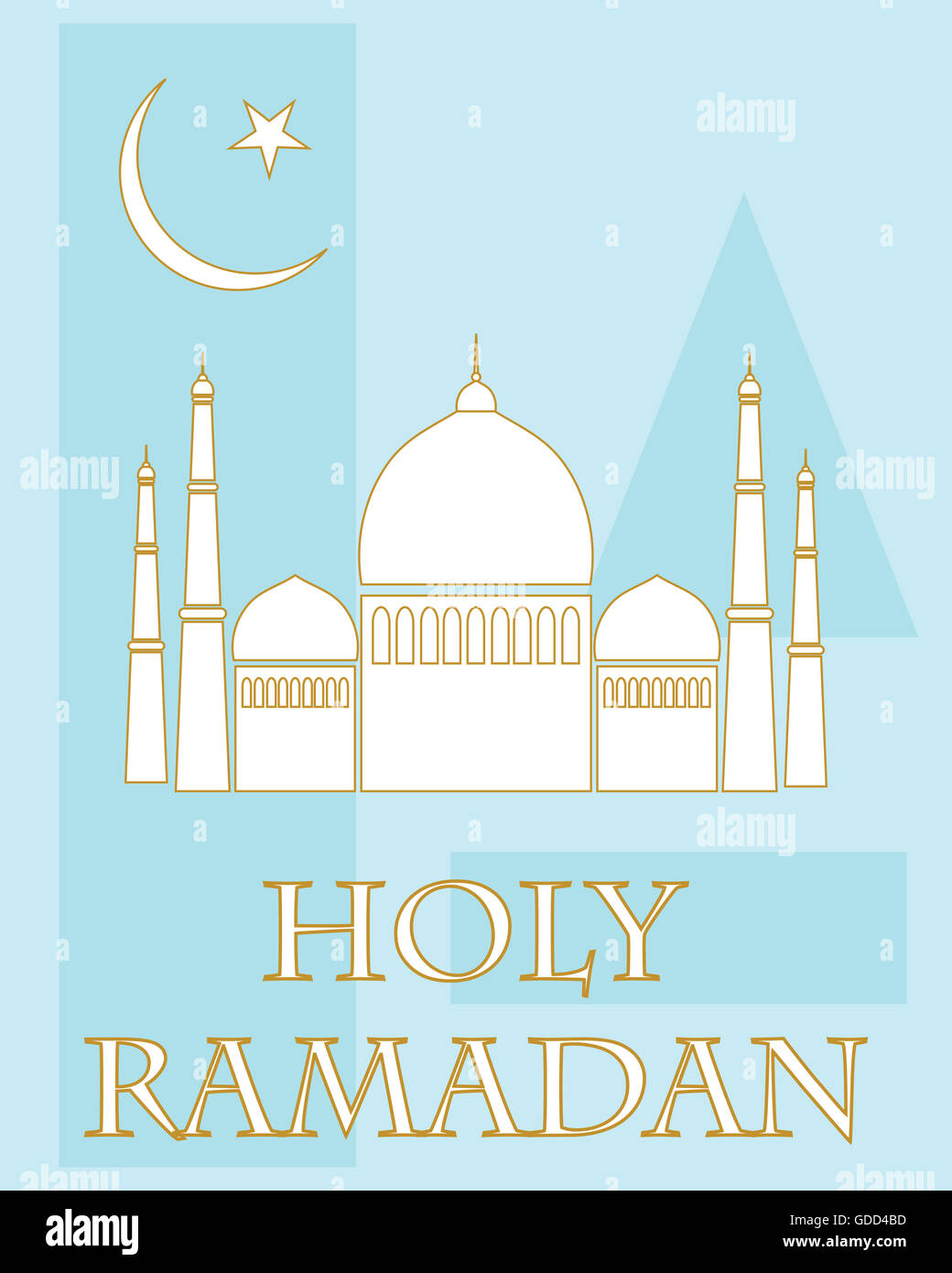 an illustration of a holy Ramadan greeting card with white mosque and ...