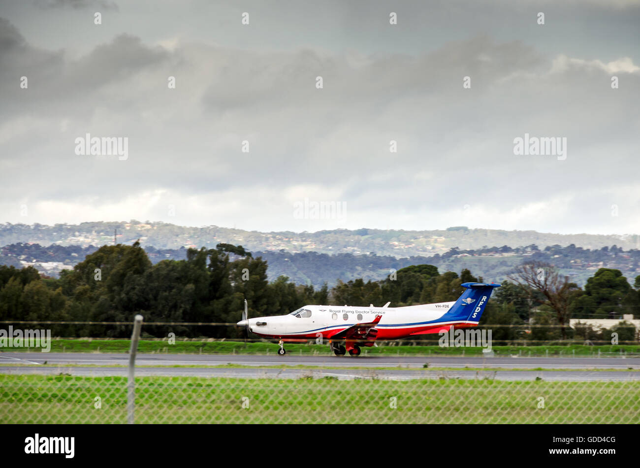 Adelaide, Australia - June 22, 2013: Royal Flying Doctor Service plane ...