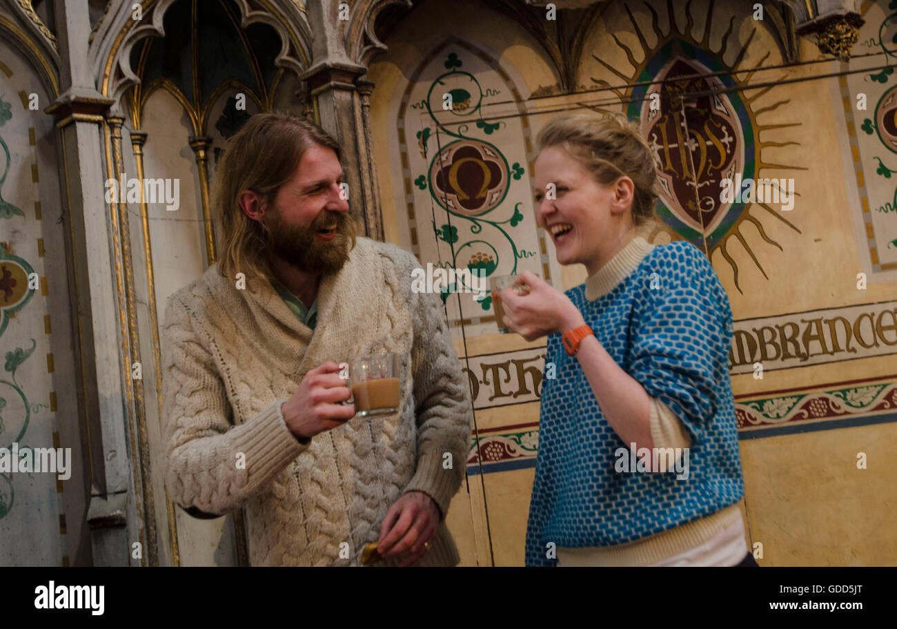 Stand up comedians turned humanist ministers Sanderson Jones and Pippa ...