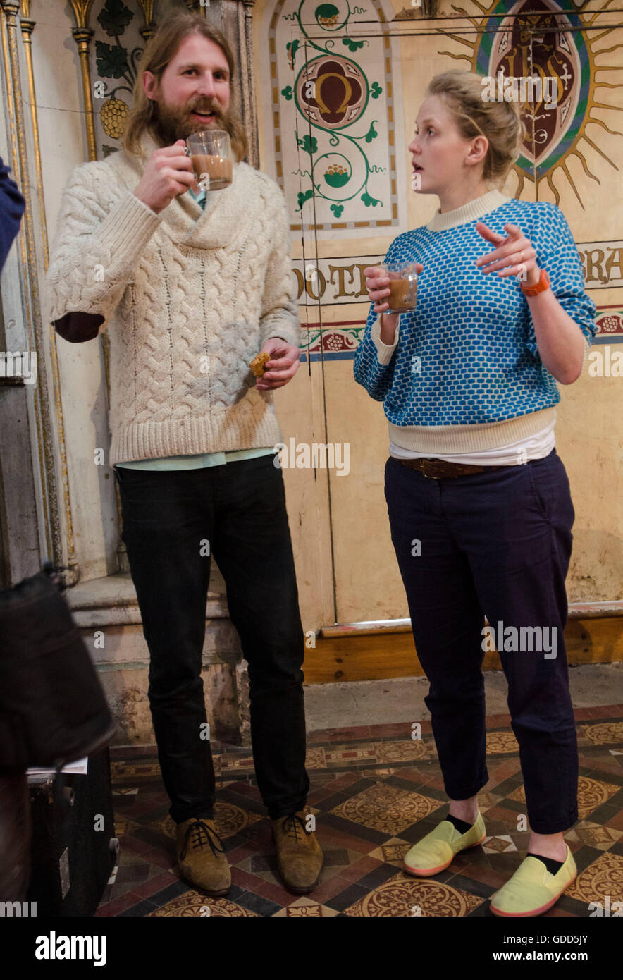 Stand up comedians turned humanist ministers Sanderson Jones and Pippa ...