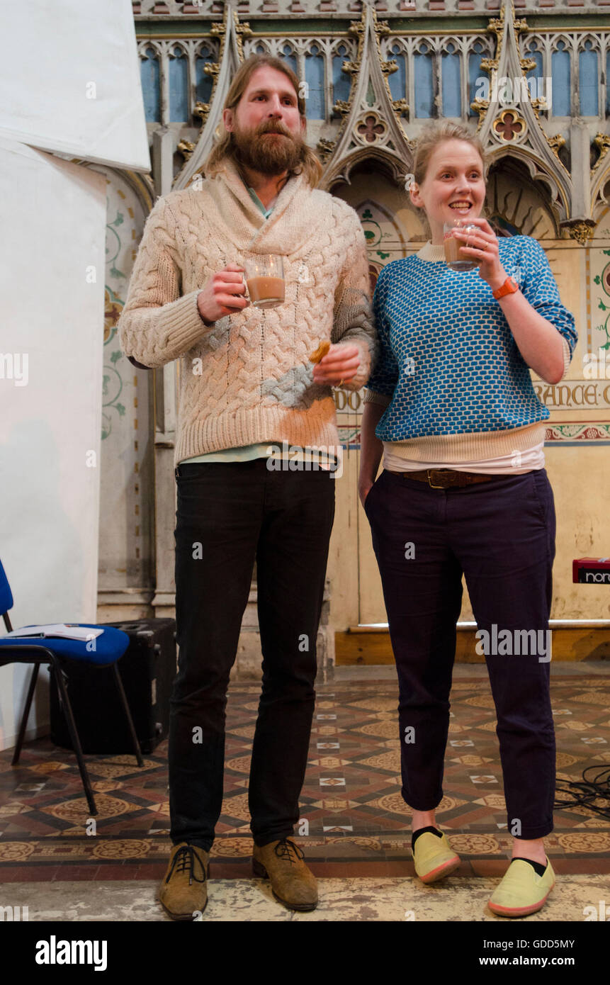 Stand up comedians turned humanist ministers Sanderson Jones and Pippa ...