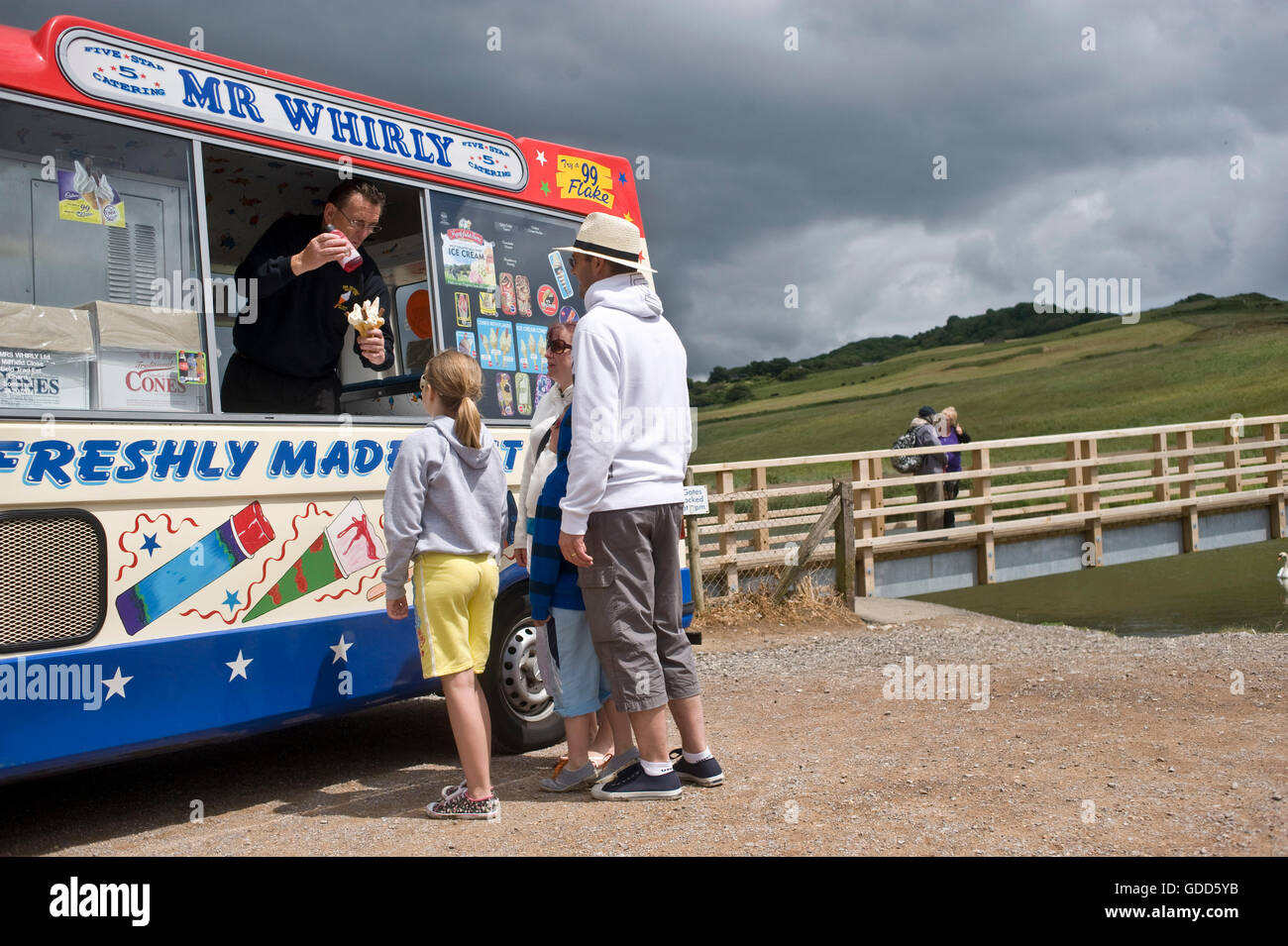 Ron and punters Charmouth Beach Ron Sutherland AKA Mr Whirly doing his ...