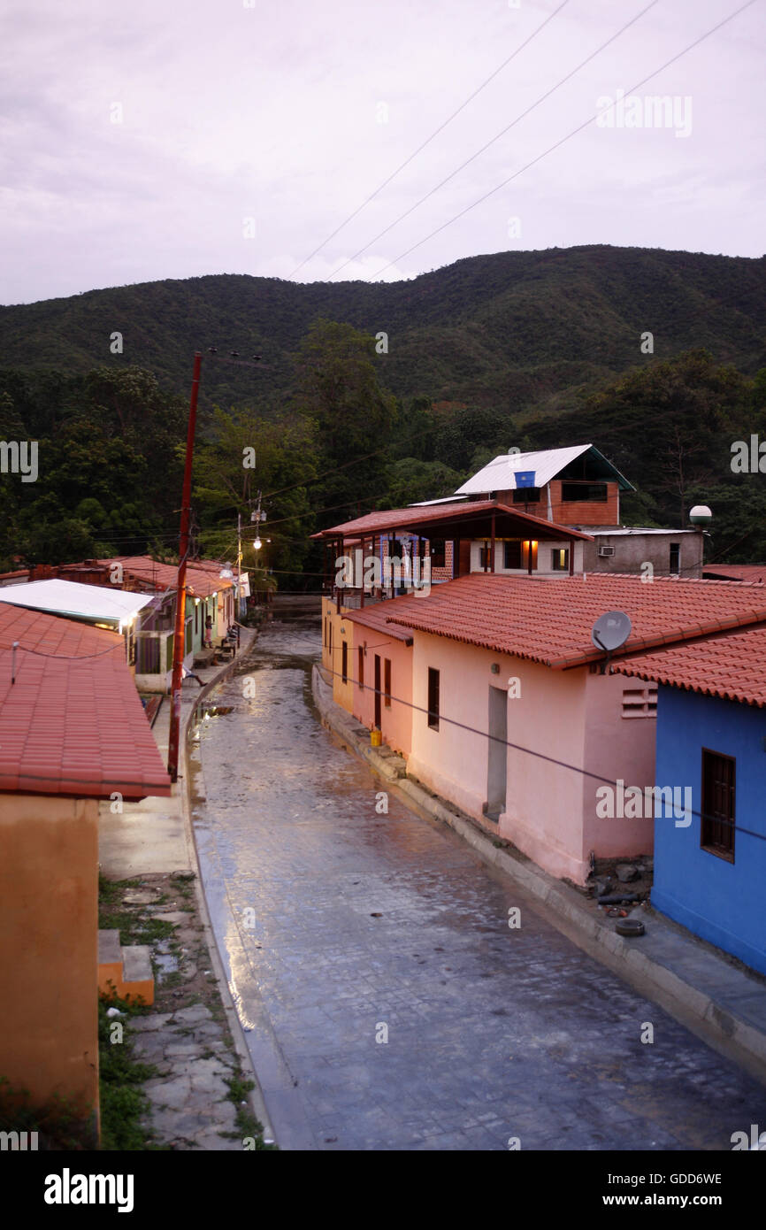 the town of chuao near choroni on the caribbean coast in Venezuela ...