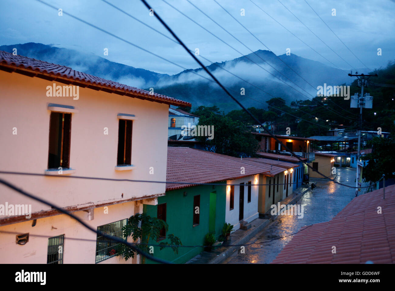 the town of chuao near choroni on the caribbean coast in Venezuela ...