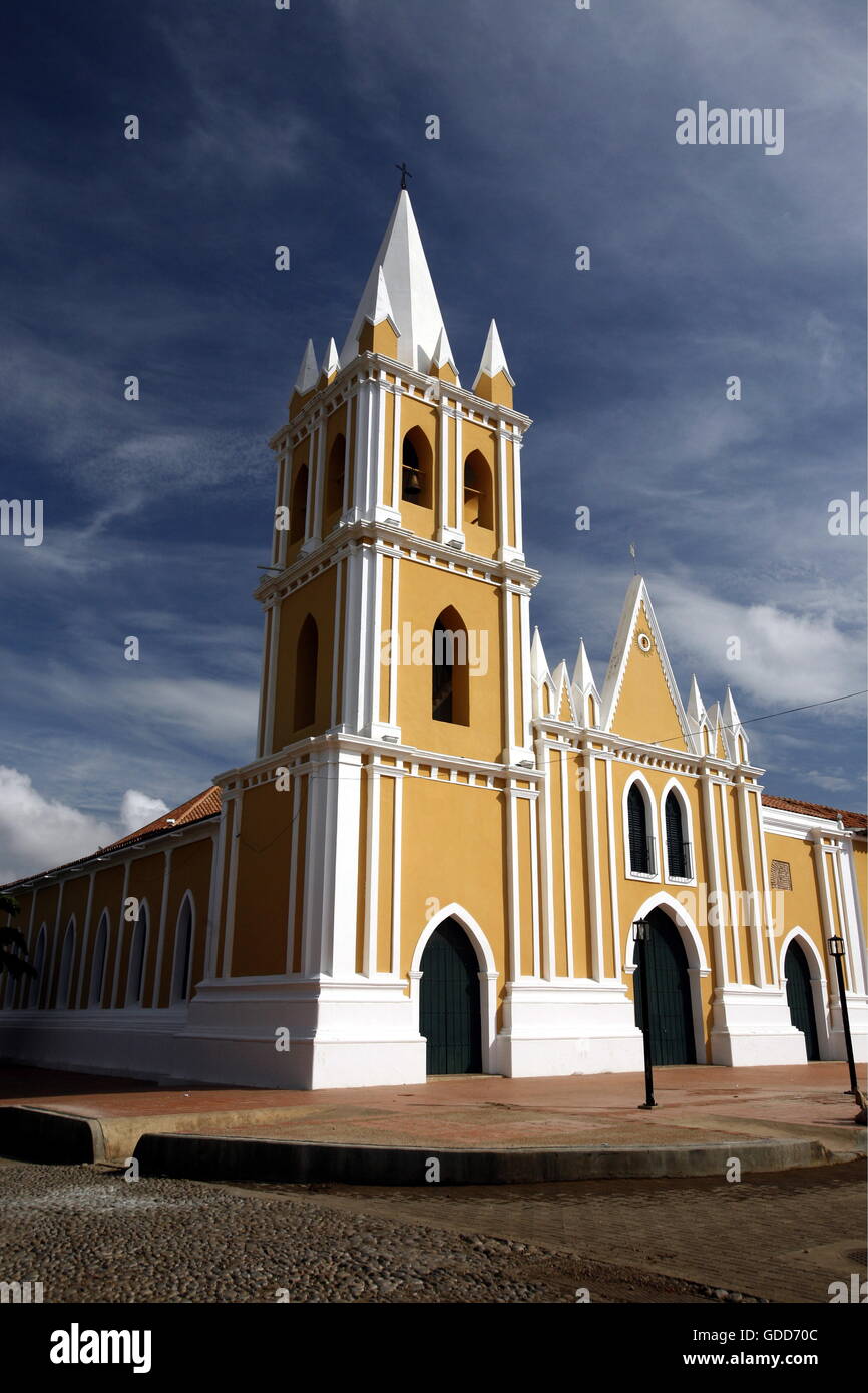 a colonial church in the town of Coro in the west of Venezuela Stock ...