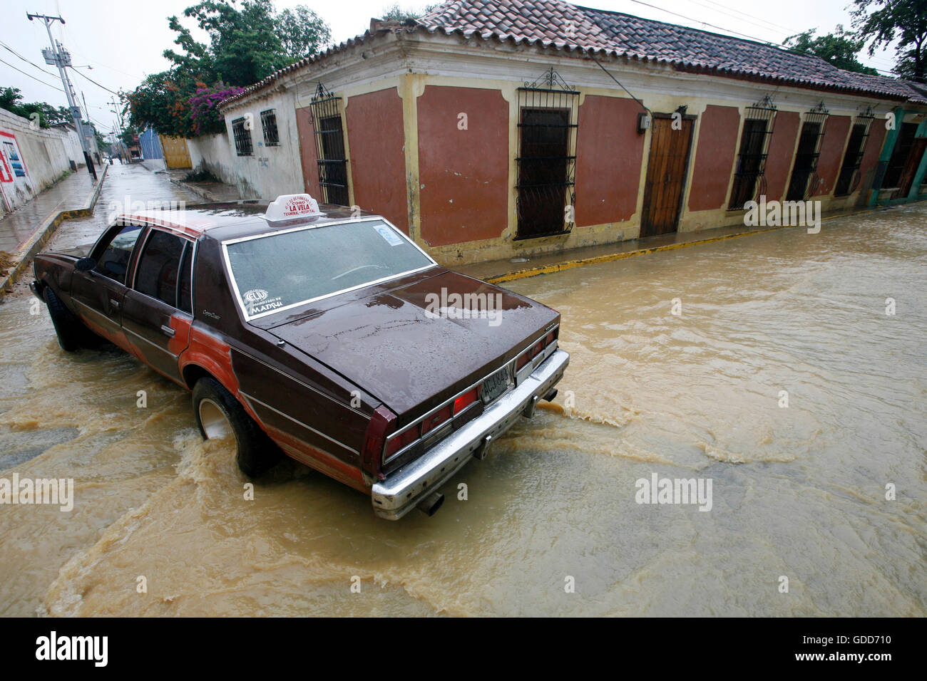 tropical rain in the town of Coro in the west of Venezuela Stock Photo ...