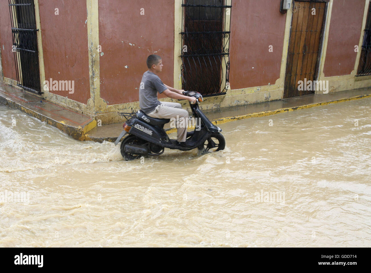 tropical rain in the town of Coro in the west of Venezuela Stock Photo ...
