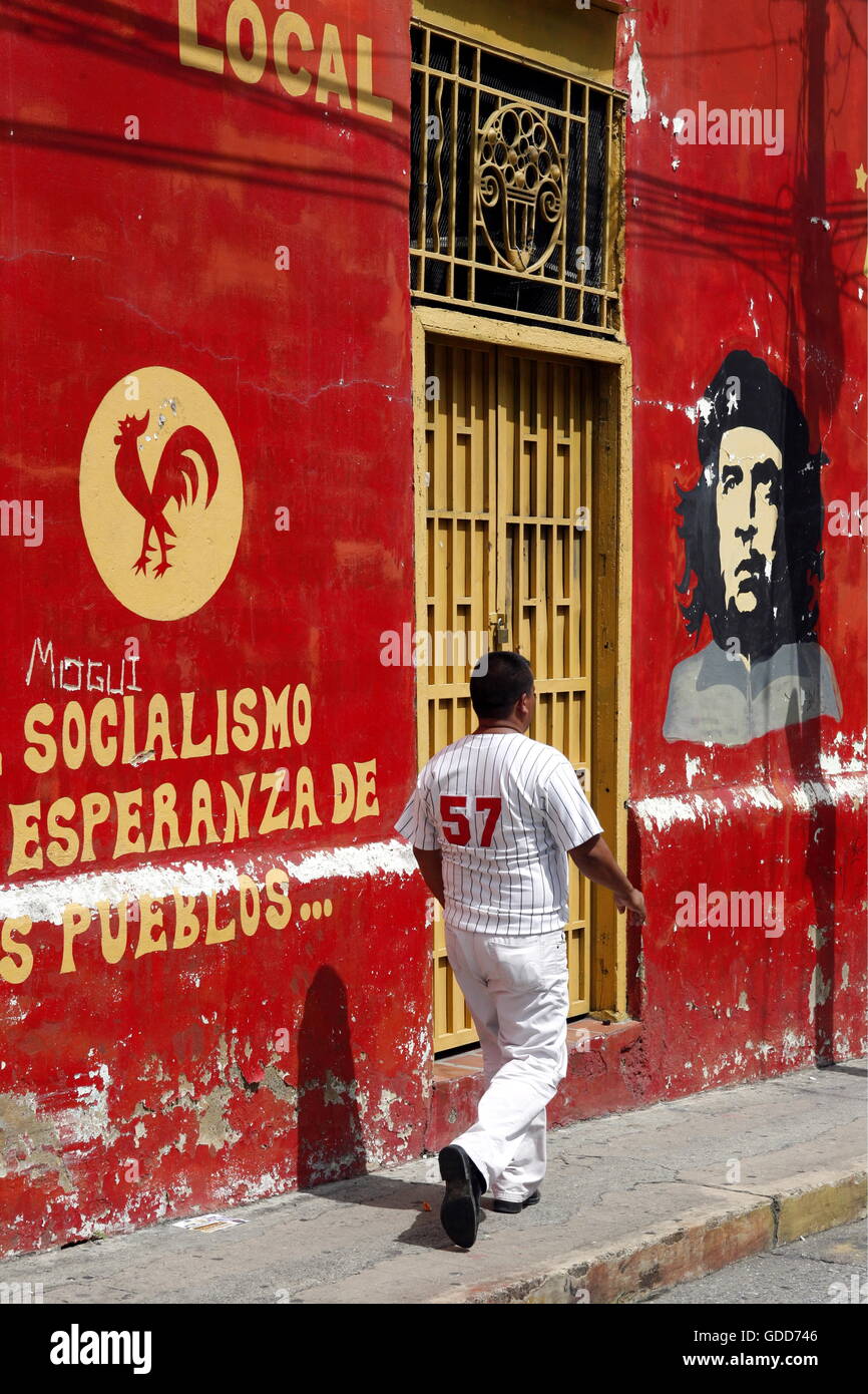 street life in the old town of the mountain village of Trujillo in the ...